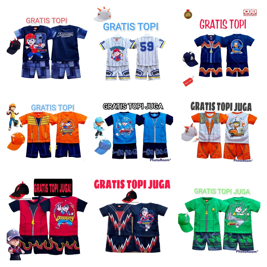 1 set of boboiboy children's clothes free hat collection of water ...
