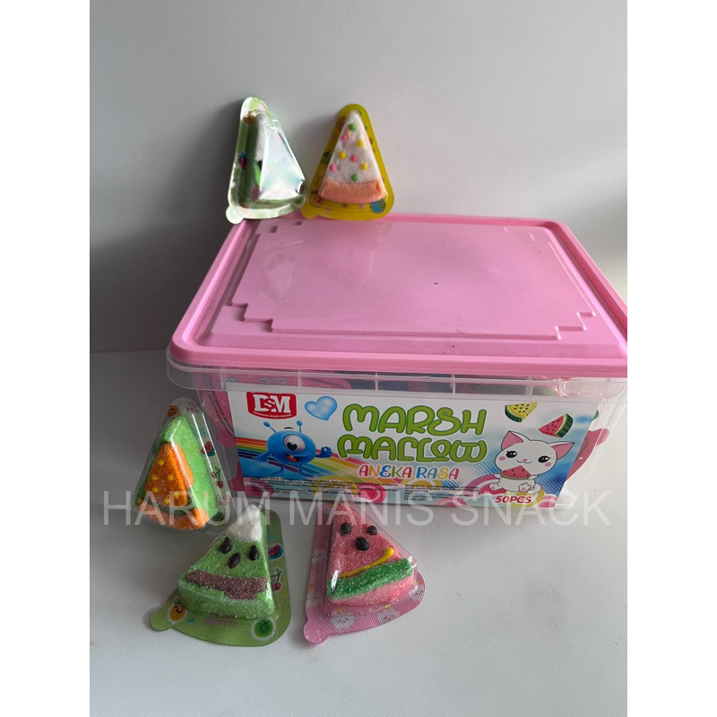 Marshmallow Mallow Mallow Watermelon Marshmallow contains 50 pcs ...