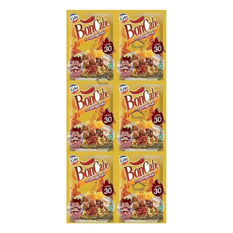 Kobe BON CABE LEVEL 30 SAMBAL TABUR ORIGINAL Flavor Of 12 Sachets (4.5 ...