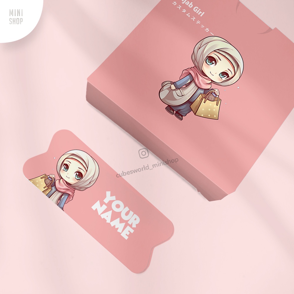 Custom Waterproof Hijab Name Stickers Girl (Women's Hijab) | Shopee ...