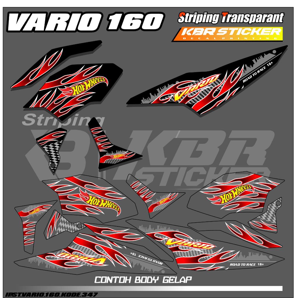 VARIO 160 HONDA VARIO 160 MOTORCYCLE STRIPING STICKERS - SIMPLE COLOR ...