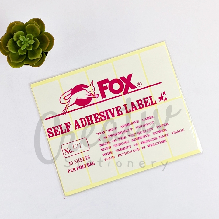 Fox Name Label Invitation Label (1 Pcs Contains 10 Sheets) | Shopee ...