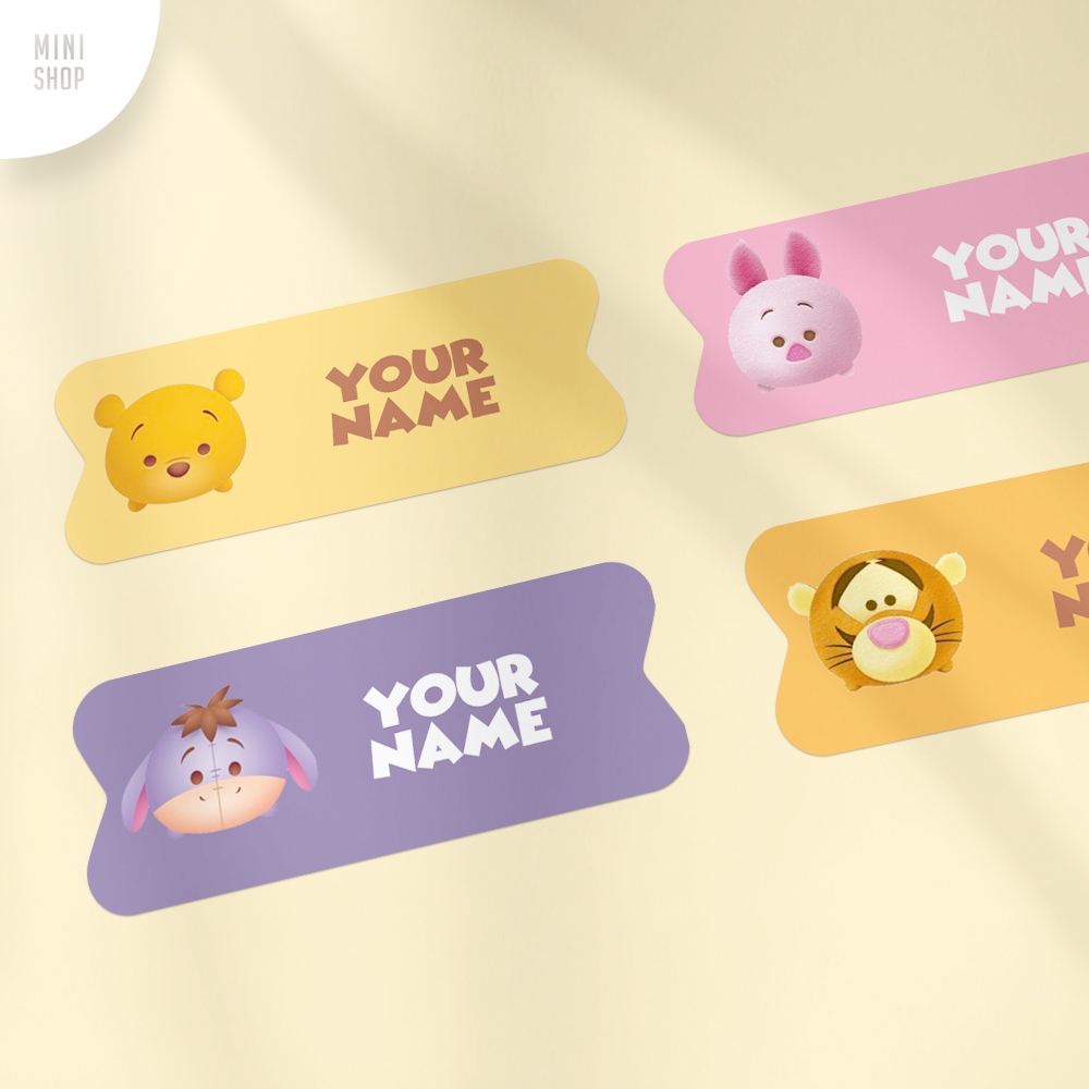 Custom Waterproof Tsum Pooh And Friends Name Sticker (Winnie Piglet ...