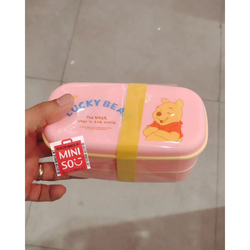 Miniso Plastic Lunch Box/2-Tier Lunch Box Winnie the Pooh (sz.684ml ...