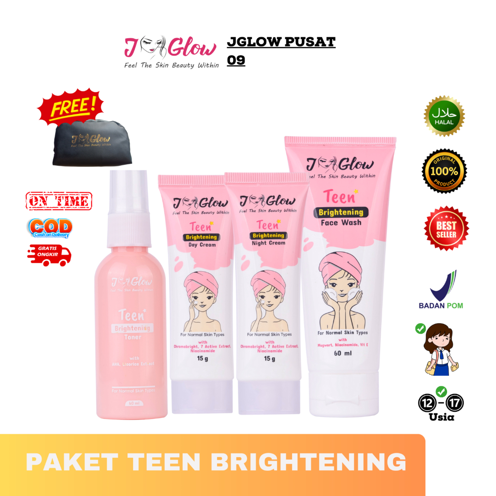 Jglow Teen Brightening Skincare Package Formulated For Teens (15-20 Years) - 4Pcs | Shopee ...