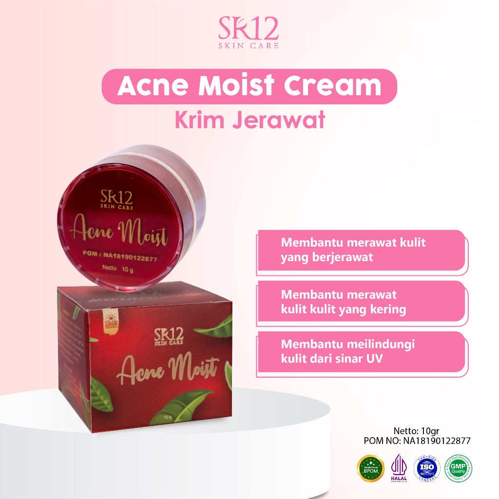 Sr12 Acne Moist Cream - BPOM Acne Eliminating Cream - Acne Scars ...