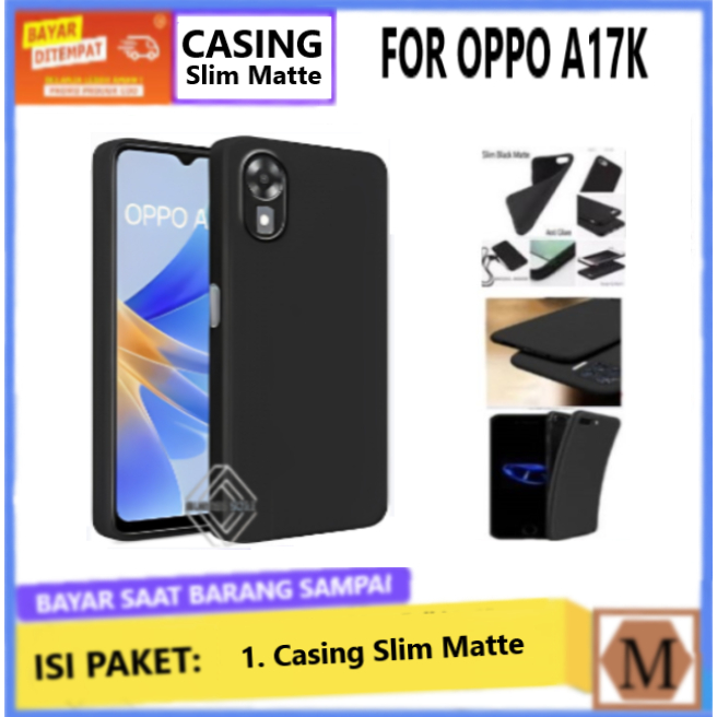 Case Slim Black Matte Oppo A17K Casing Protect Camera Protective Cover ...