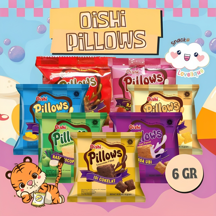 Oishi Pillows Buttonscarves Contents 10pcs 6gr All - Variant (Chocolate ...