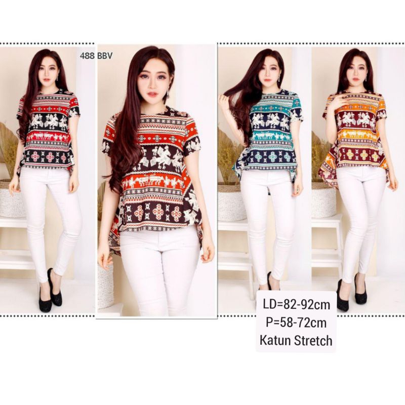 Batik BLOUSE 488 MODERN WOMEN'S OFFICE WORK TOPS FASHION GIRLS CLOTHES ...