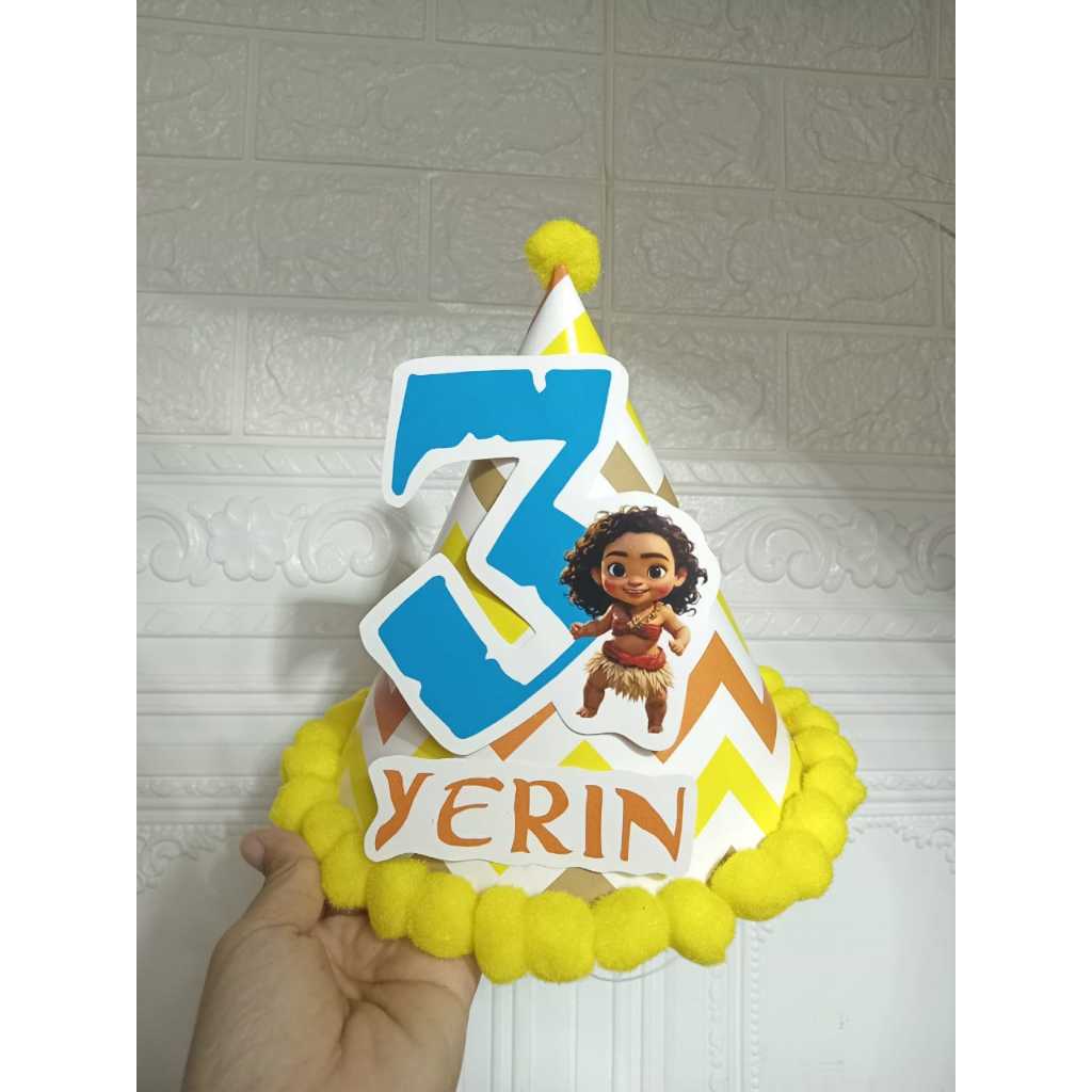Moana Special Hat/moana Cone Hat/moana Birthday Hat/moana custom Cone ...