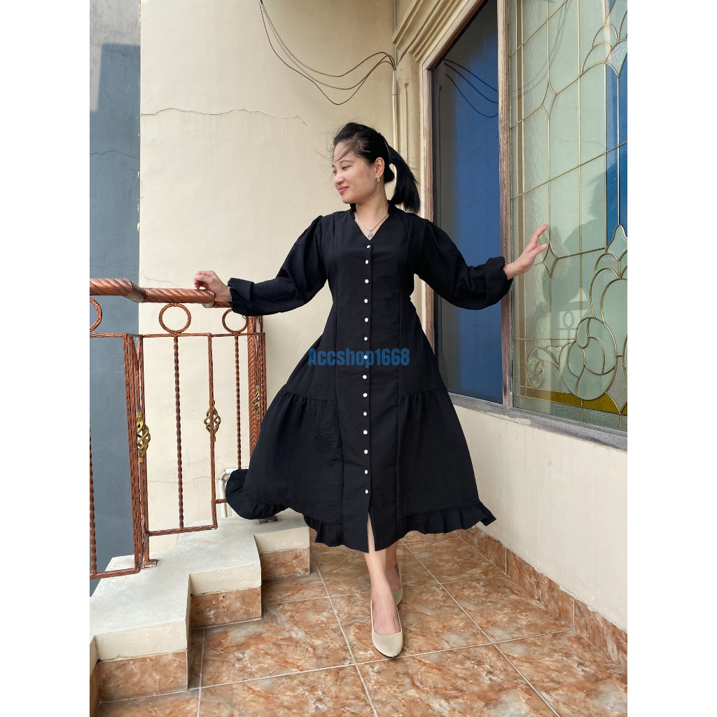 Suelin premium suede airflow midi dress acc3007 | Shopee Philippines