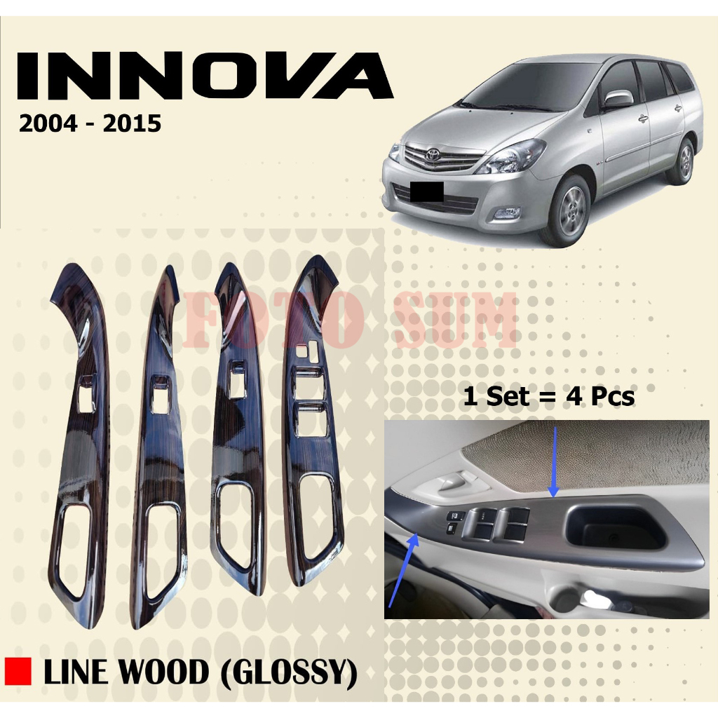 Glossy wood line panels for innova 2004 to 2015, stick-on models, a set ...