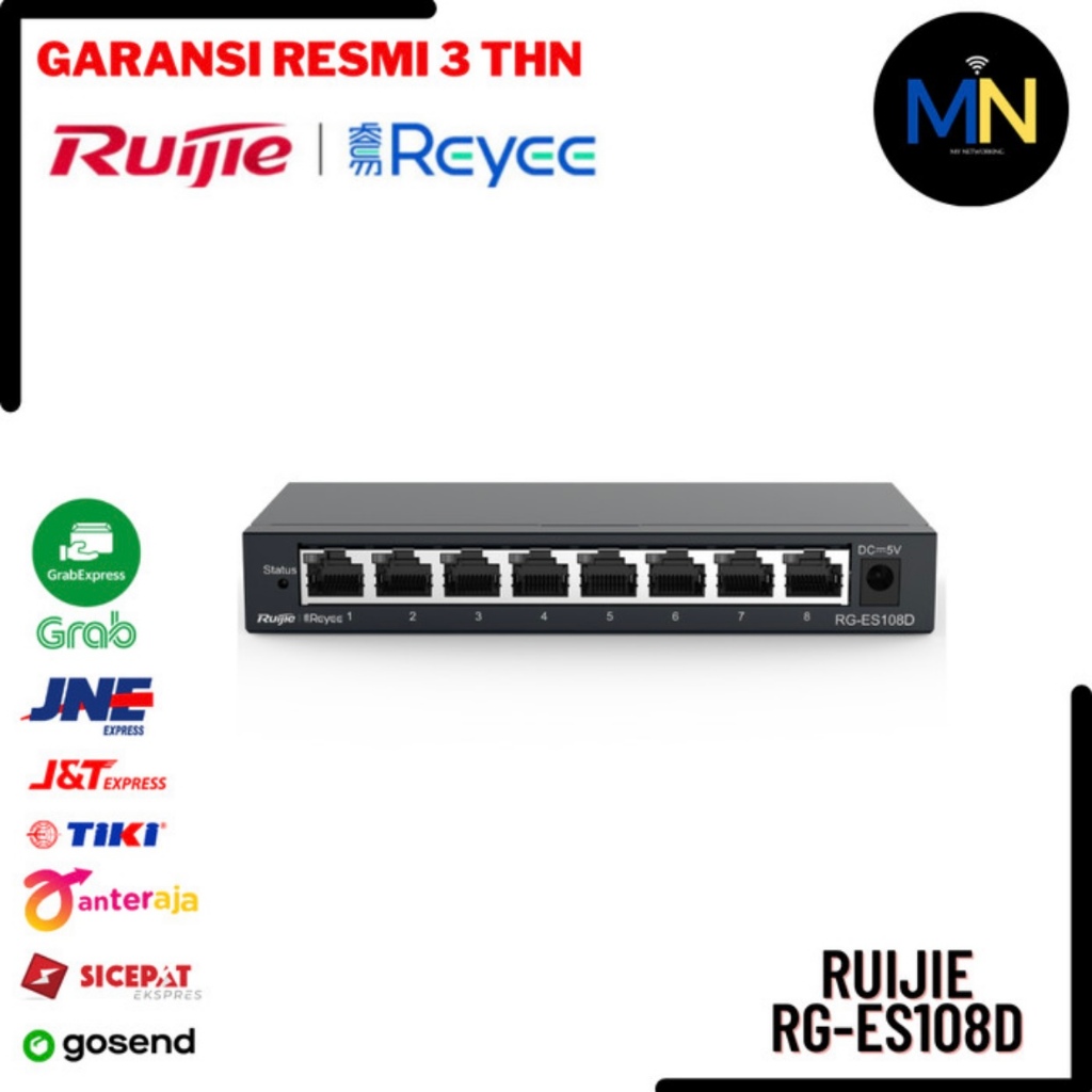 RG-ES108D Ruijie Reye 8 Port Fast Ethernet Unmanaged Switch Steel ...