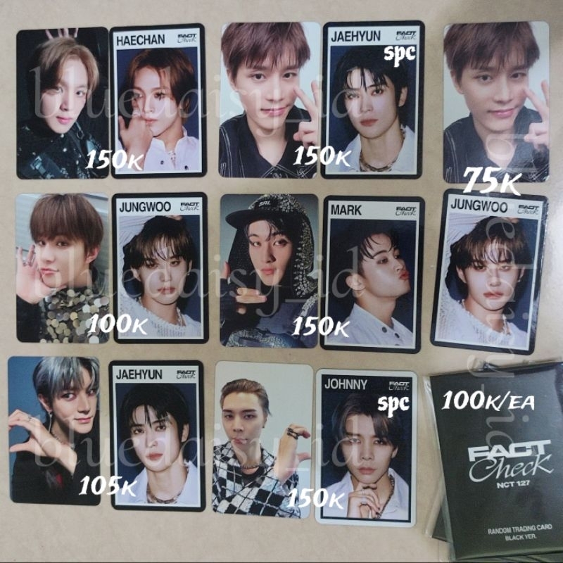 Photocard NCT 127 TC FACT CHECK BLACK WHITE HAECHAN JAEHYUN MARK TAEIL ...