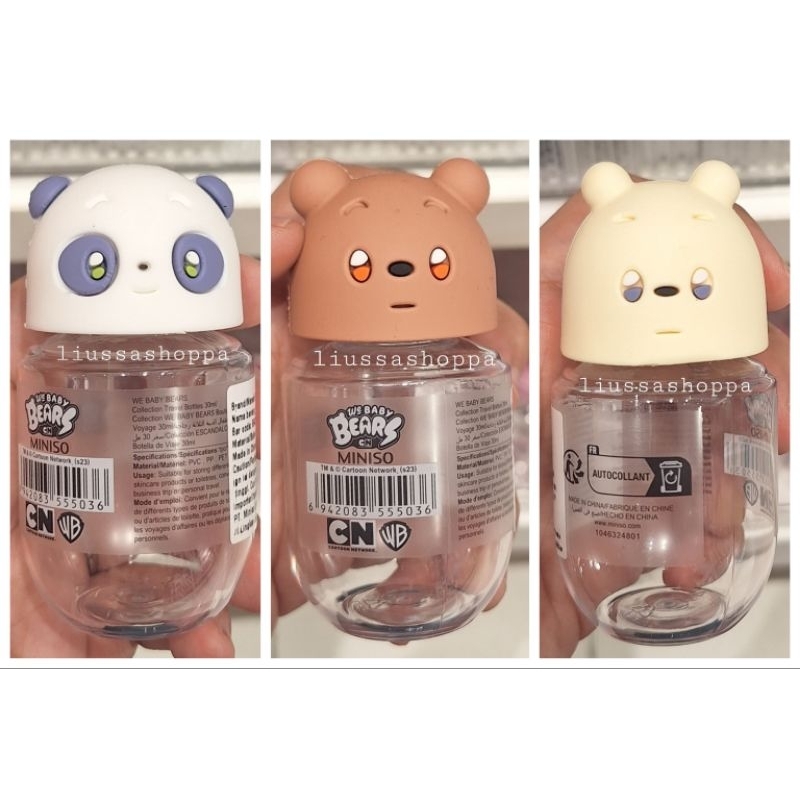 Miniso Travel Kit - We Baby Bears Collection Travel Bottles 30ml ...