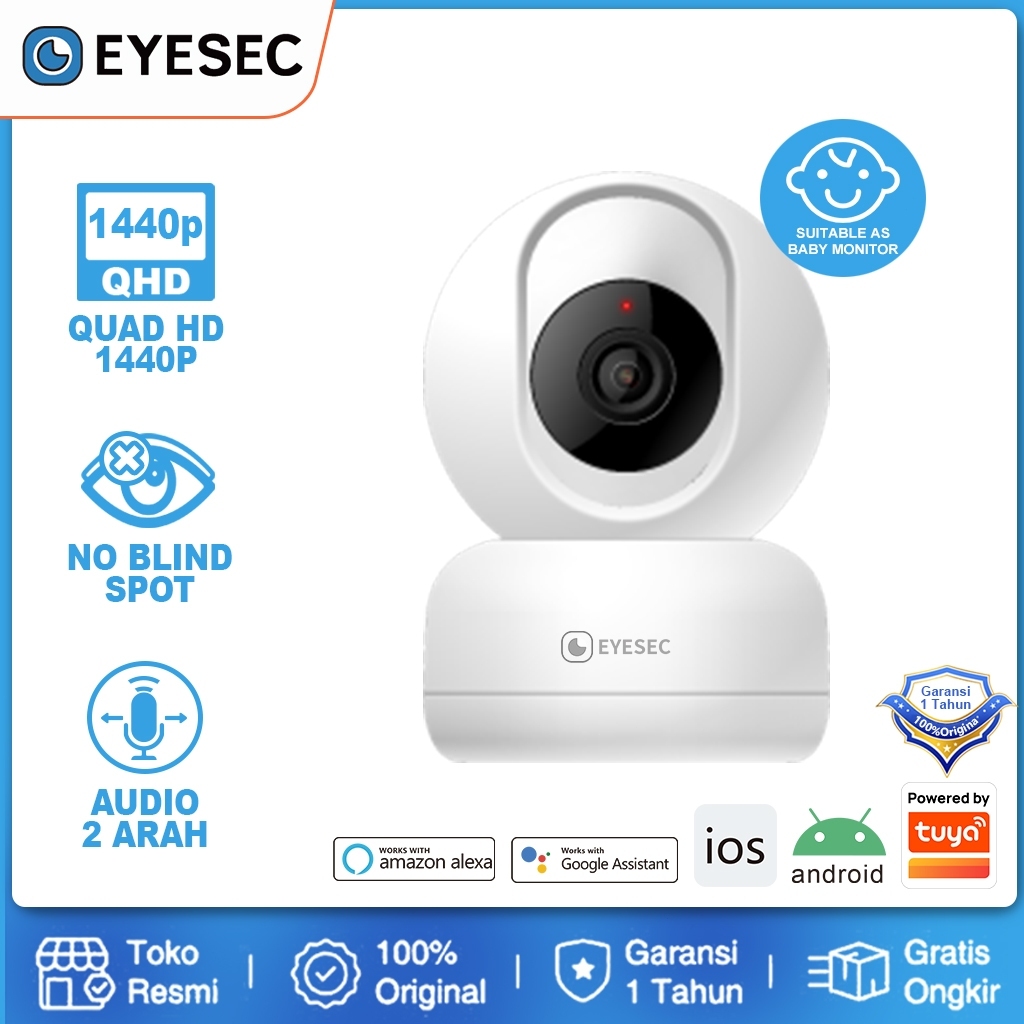 Eyesec IP Camera 4MP Smart CCTV Indoor WiFi PTZ Camera 3X Zoom Optical ...