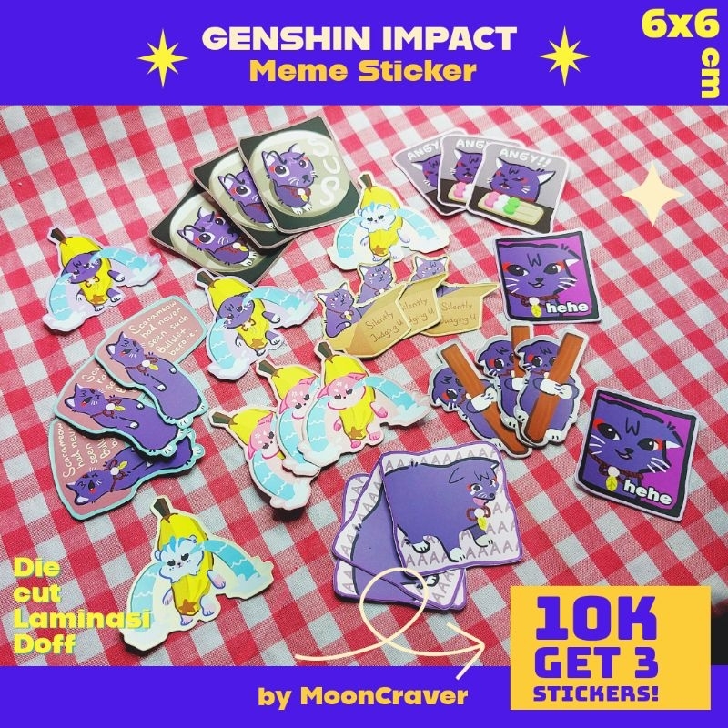 Genshin impact meme scarameow diecut Sticker | Shopee Philippines