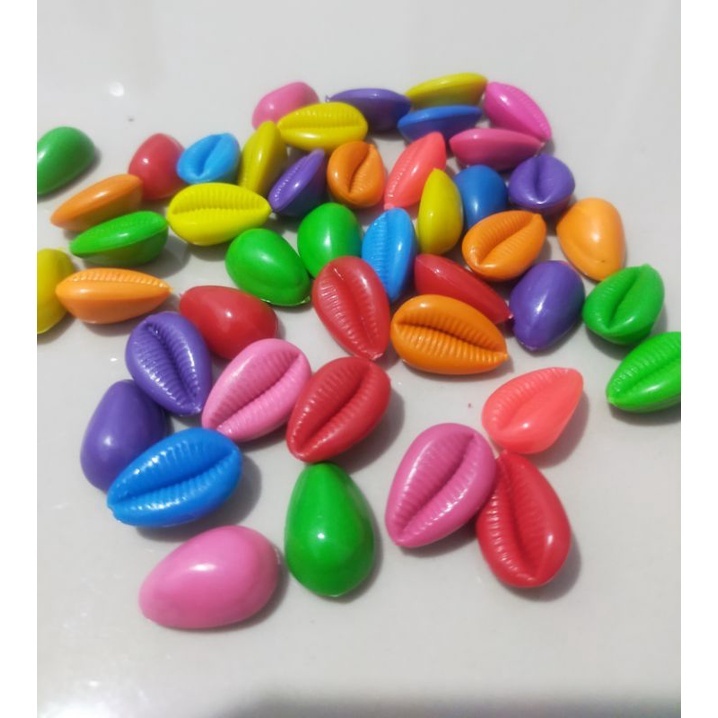 Colorful Dakon Kuwuk Plastic Congklak Seeds contains 100 seeds | Shopee ...