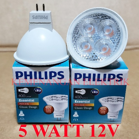 PUTIH Philips ESSENTIAL LED MR16 5W 24D 12V / HALOGEN BOWL 5 WATT 5WATT 2700K 6500K YELLOW WHITE ...