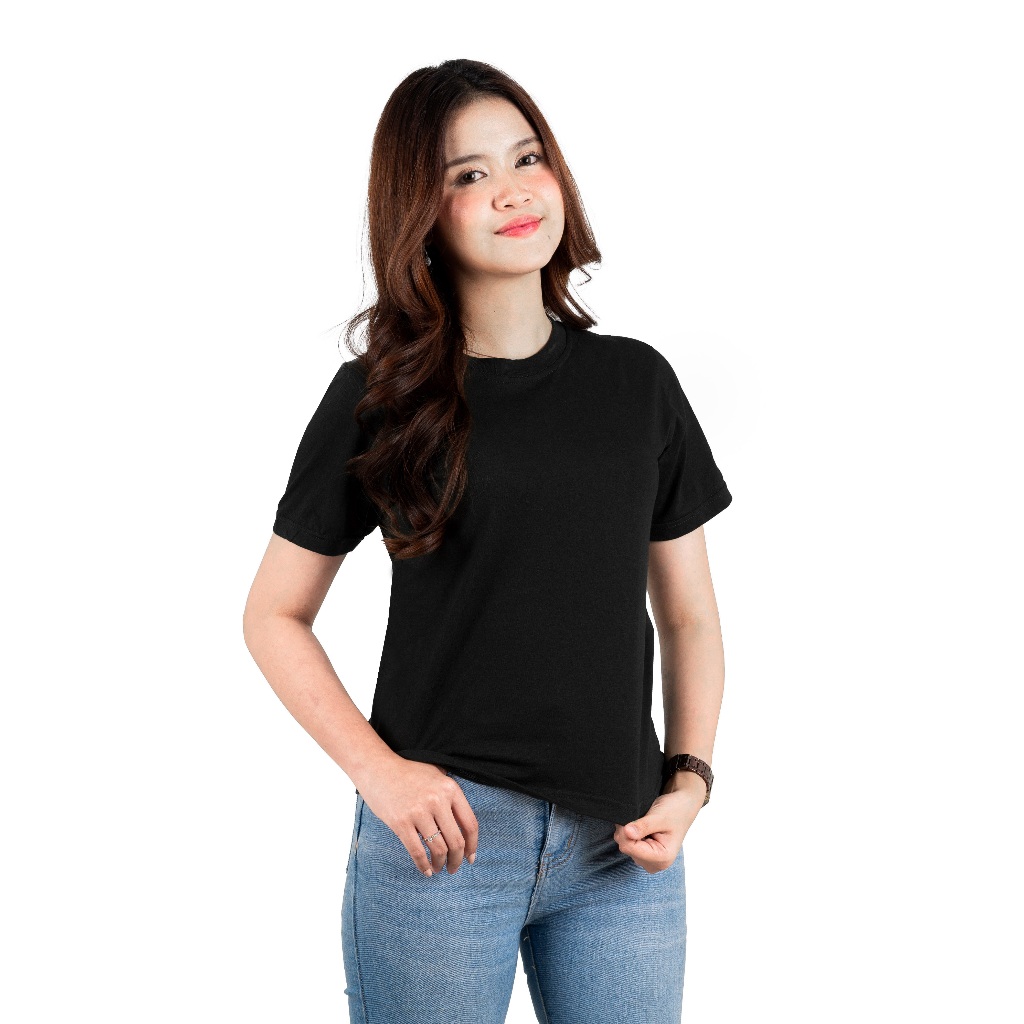 Dazza Kaos Polos Black Women Premium Cotton 30s | Shopee Philippines