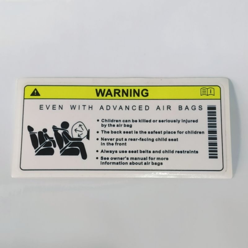 Mercedes-Benz CLS ES Sun Visor Air Bag Warning Sticker Label Decal ...