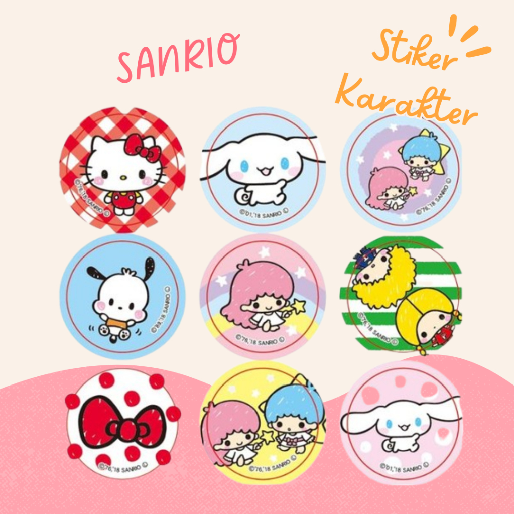 Sanrio Cartoon Character Sticker Print Chromo Sticker Round Shape Nono ...