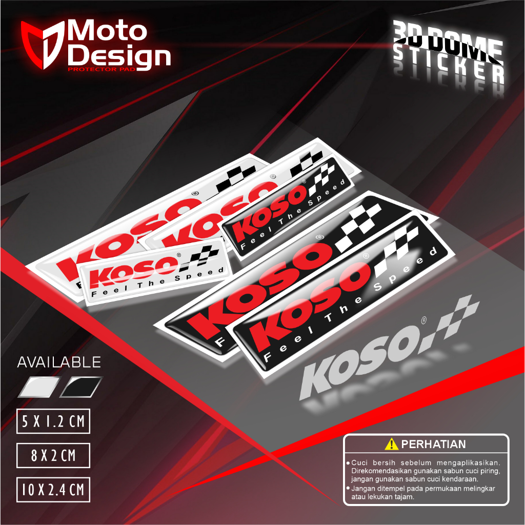 PUTIH HITAM Koso Black And White 3D Emblem Embossed Sticker | Shopee ...