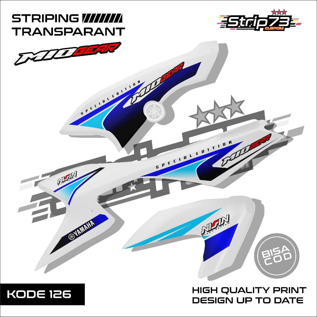 126 UV MIO GEAR STRIPING STICKER Transparent Design LIST Of Line Chart ...