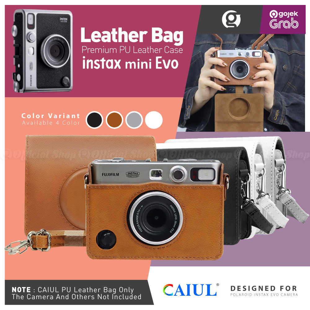 Horizontal Leather Bag for Fujifilm Instax Mini EVO (Camera Case Bag ...