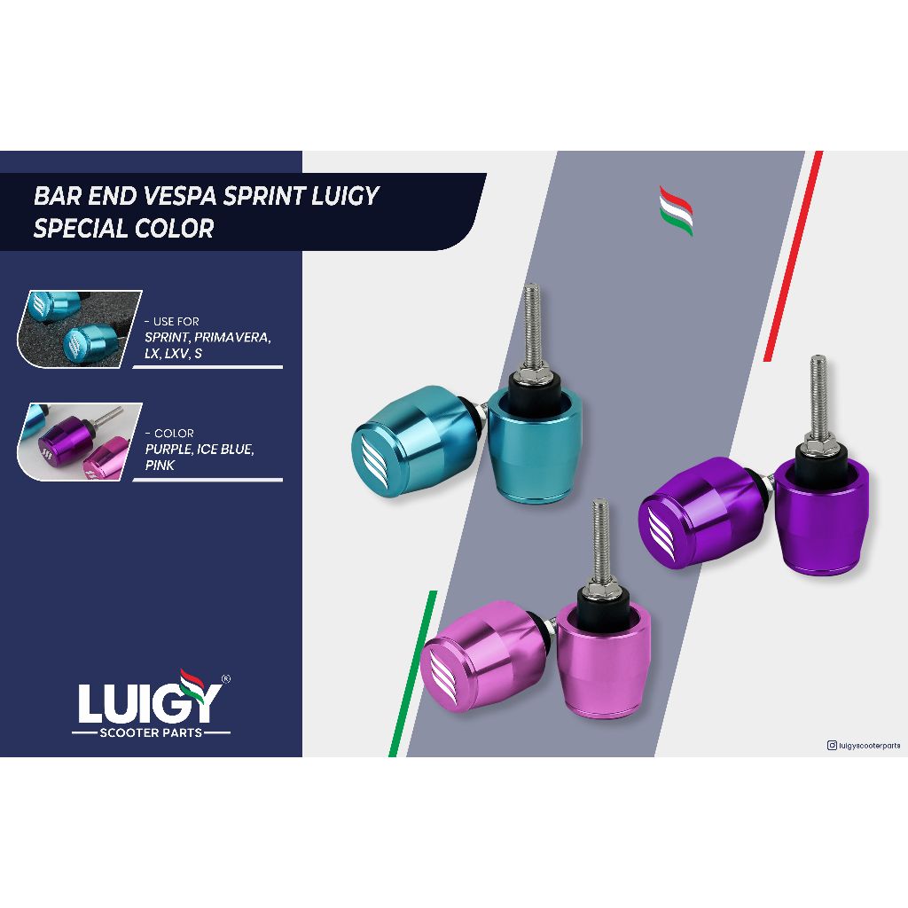 Bar End Vespa Matic Sprint Primavera S Lx Lxv Special Color RS-01 Luigy ...