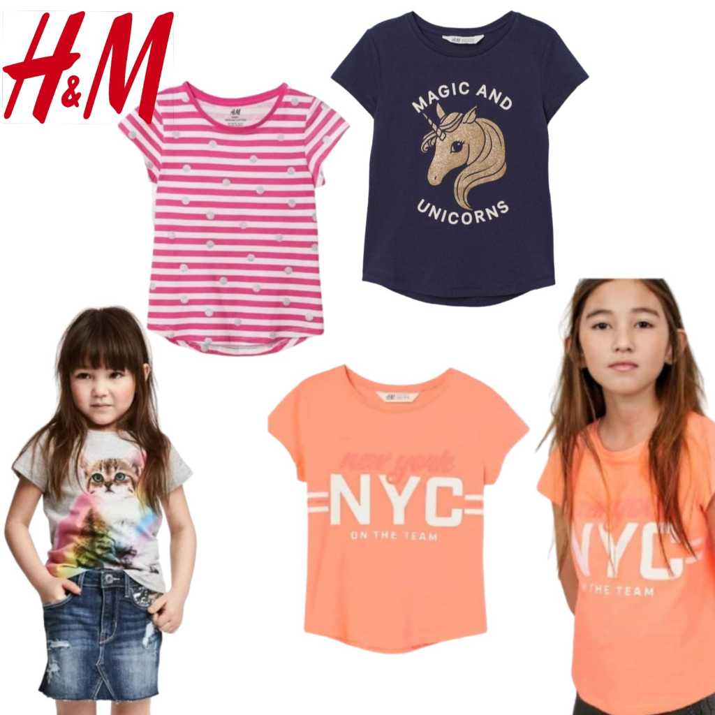 T-shirt Girls Original T-shirt HnM Short Sleeve | Shopee Philippines