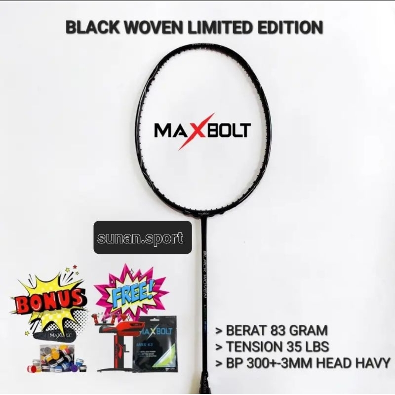 Original Black Woven Limited Edition Badminton Racket | Shopee Philippines