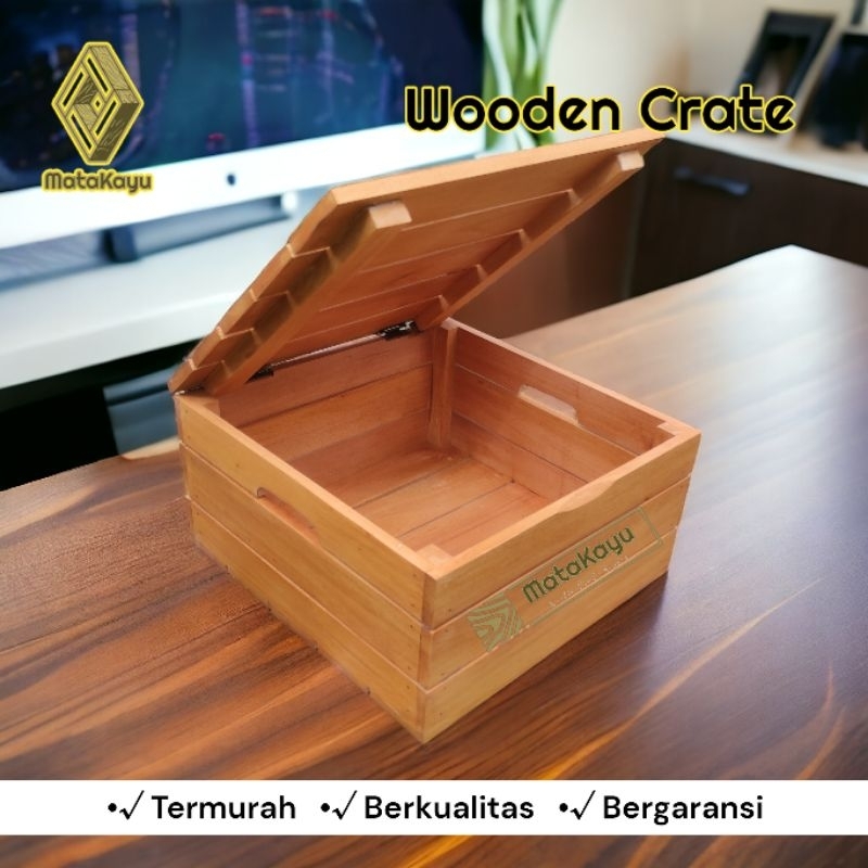 KAYU Wooden crate lid box Wooden storage box storage box 40x40x20-25 cm ...