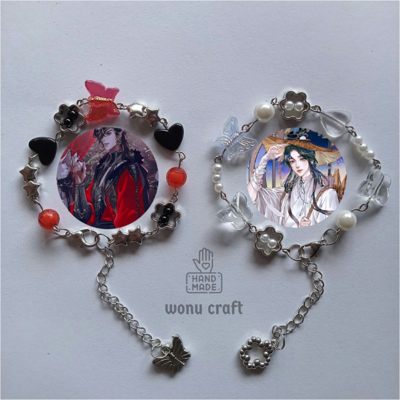 Tgcf inspired huacheng xielian bracelet and phonestrap charm bookmark ...