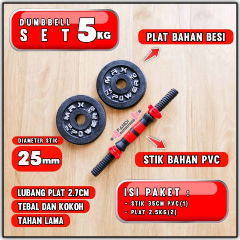 Barbell 5kg - dumbbell set 5kg - dumbell 5kg - dumble 5kg | Shopee ...