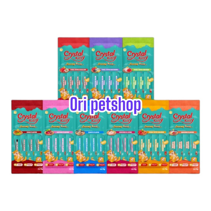 (12X) Crystal KITTY Creamy Cat Snack 60g | Shopee Philippines