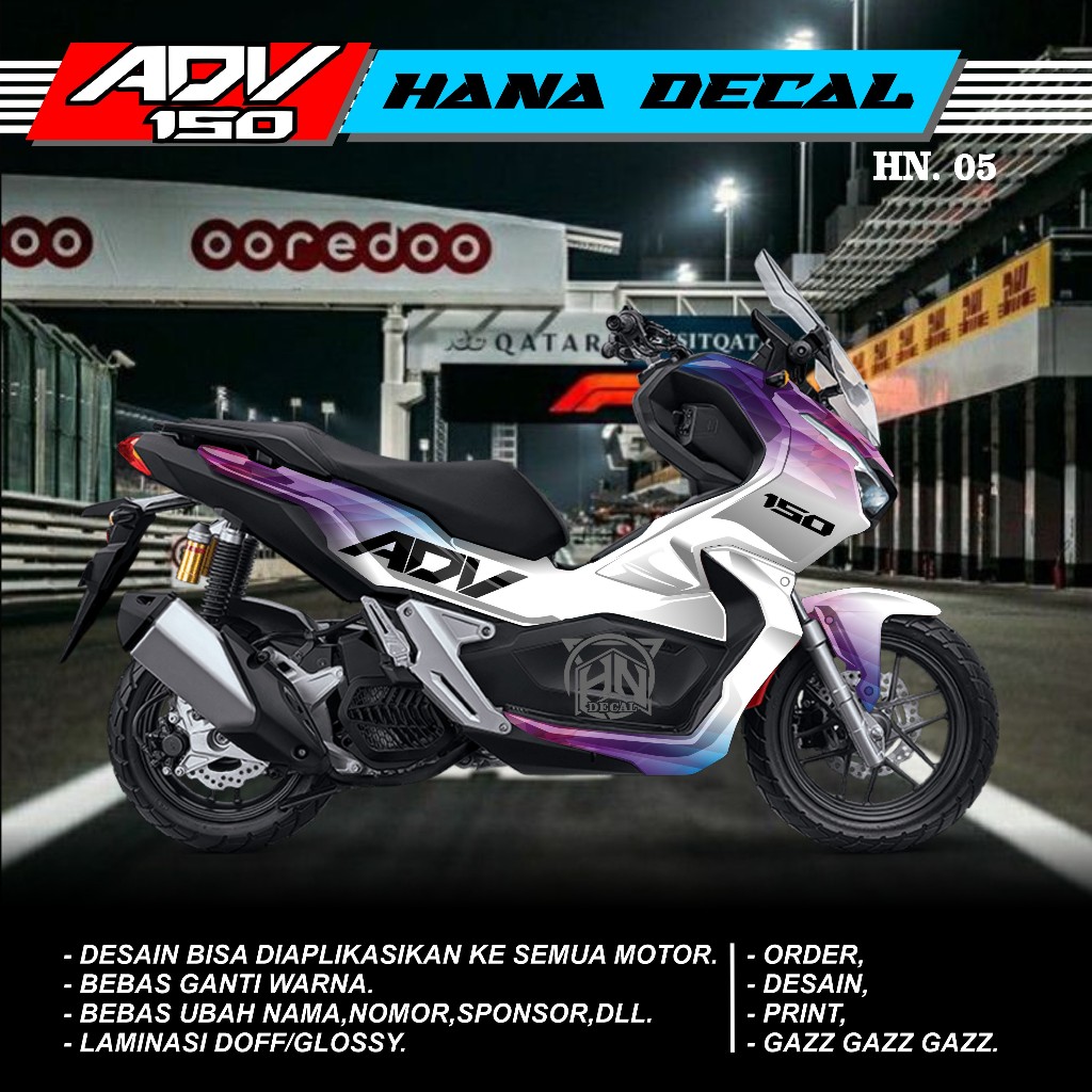 Honda adv 150 DECAL sticker, full body adv striping sticker DECAL, HANA ...