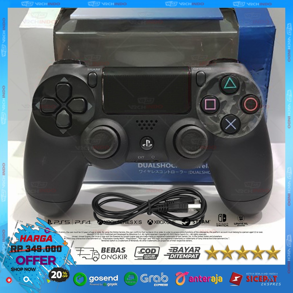 Stick Wireless PS4 Black Original Premium with USB Charger - Stik PS4 ...