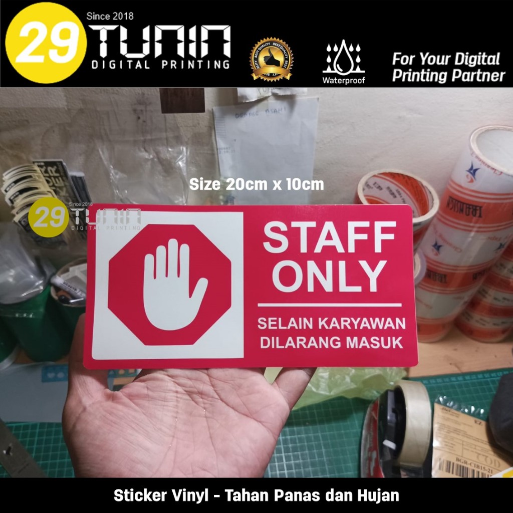 Vinyl Sticker - Sign Staff Only Prohibited from Entering | Shopee ...