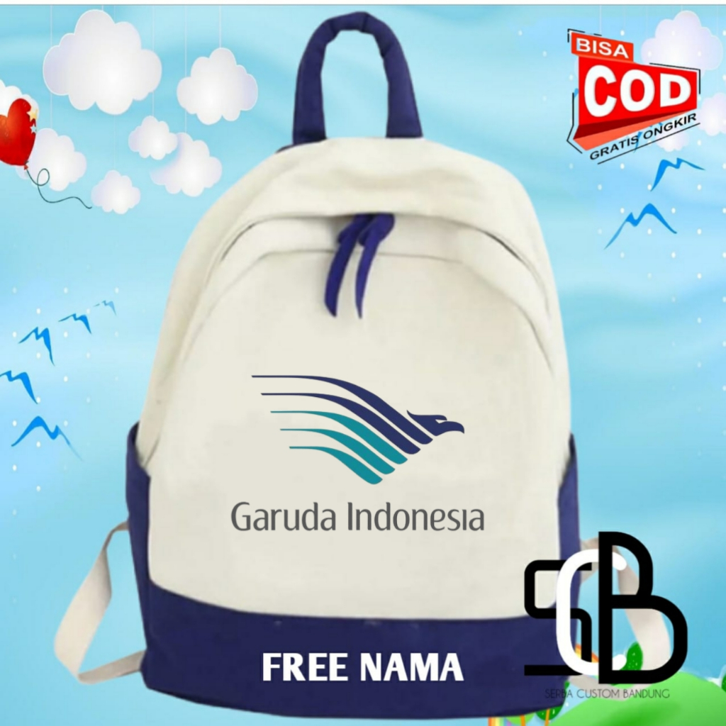 Children's SCHOOL BACKPACK WITH GARUDA INDONESIA PLANE LOGO | Shopee ...
