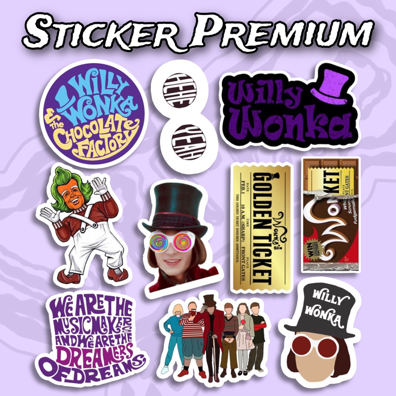 Willy Wonka Chocolate Factory Sticker Pack of 10 Waterproof Pcs ...