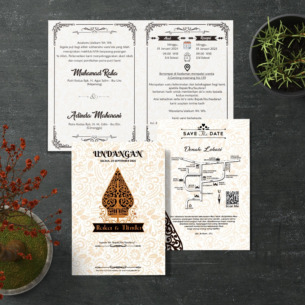Luxury// Elegant Double Fold Wedding Invitation | Shopee Philippines