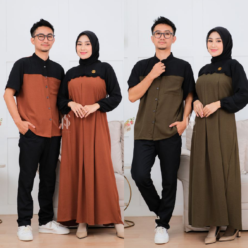 KEMEJA SARIMBIT SET Gamis and Shirt Couple Clothes for Eid 2024 Atta ...