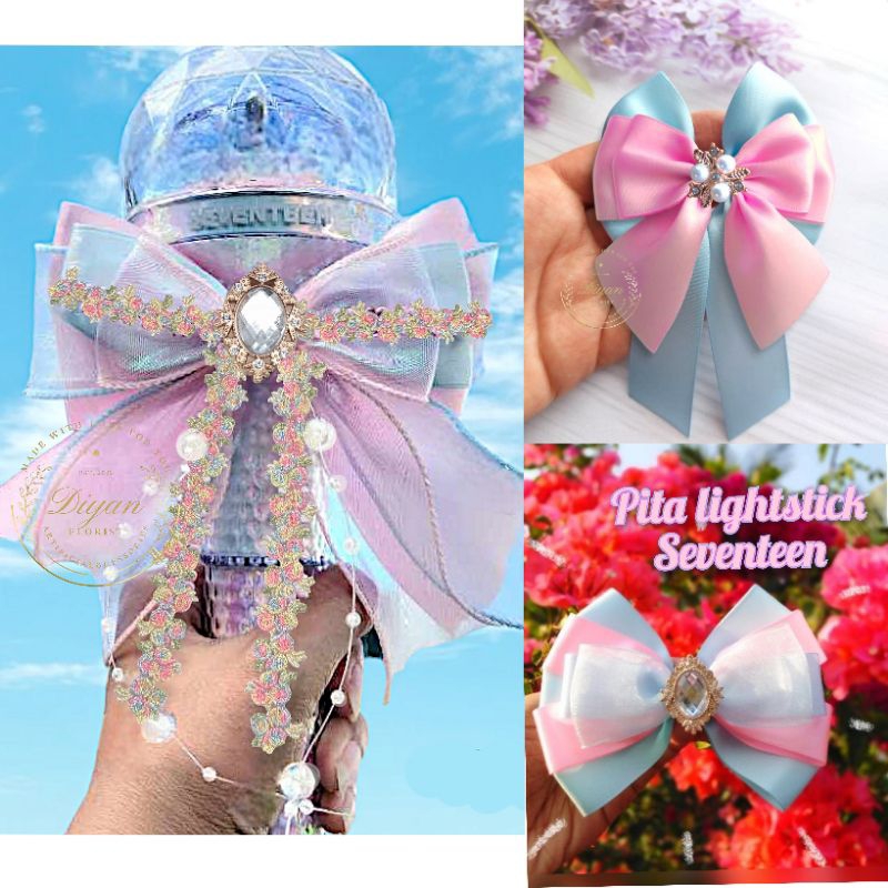 Seventeen lightstick ribbon // caratbong ribbon // lightstick bow ...