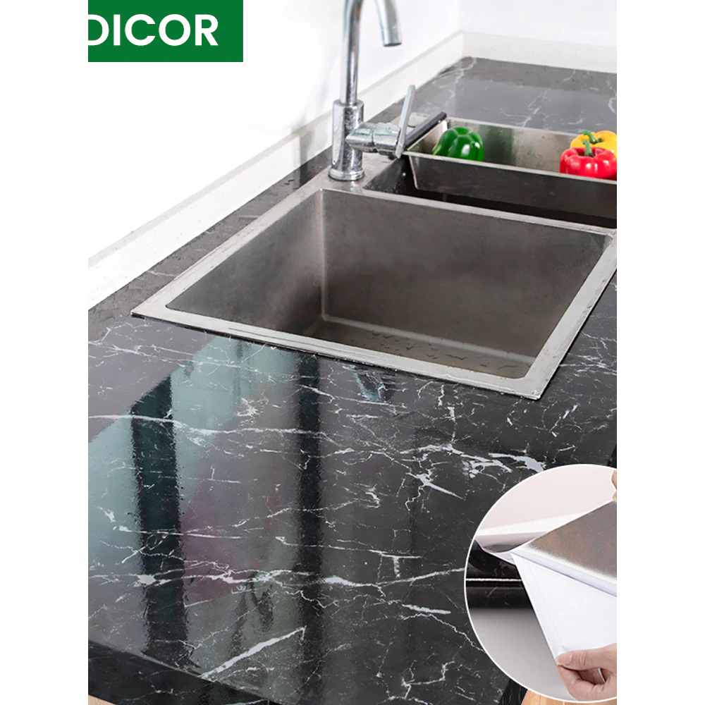 Sticker Wallpaper Kitchen Countertop Sticker Anti Oil/Heat | Shopee ...