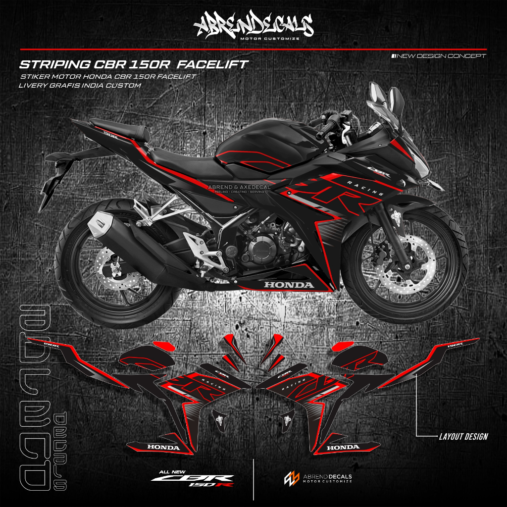Striping CBR 150 R Facelift Livery Simple Indian Graphic Custom / Honda ...