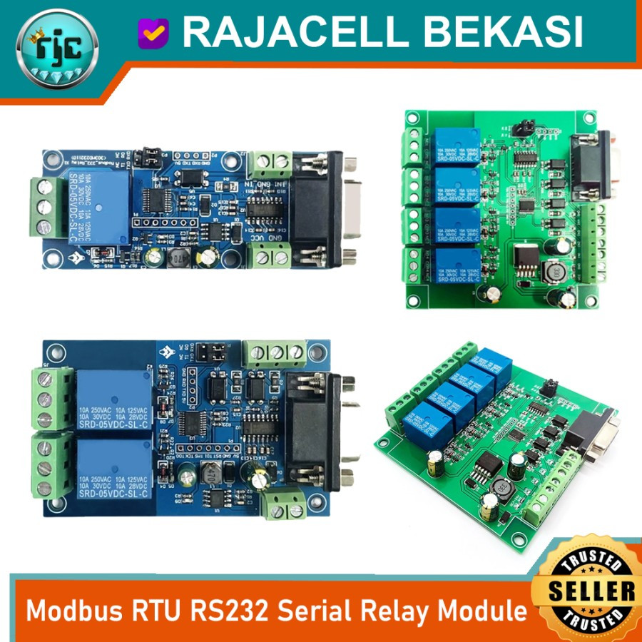 Modbus RTU RS232 Relay Module 7-24V 1 2 4 Channel Serial Communication ...