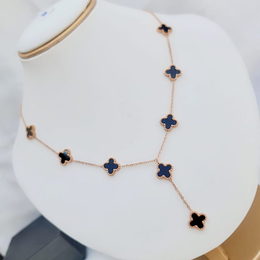 Women's Necklace Titanium Flower Clover Juntai Anti-Rust Anti-Fade ...