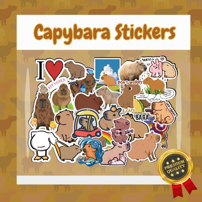 50pcs++ CAPYBARA STICKERS | Cute CAPYBARA STICKER | Capybara STICKER ...