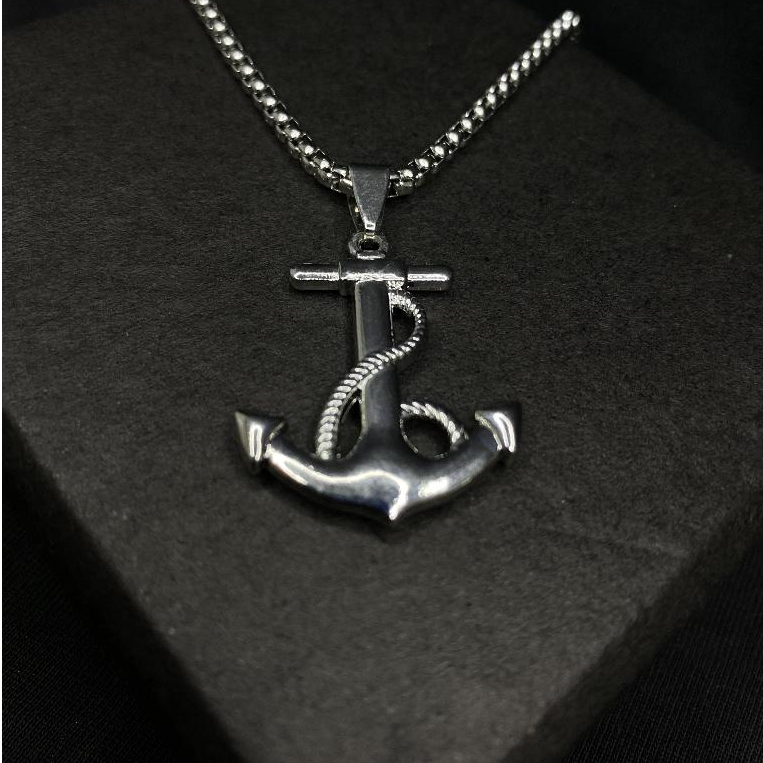 Latest Titanium Necklace for Men and Women, Rolo Chain, Anchor Pendant ...